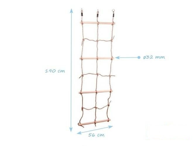 Climbing net with wooden rungs 560x1900 mm | climbing \ nets | OTITU ...